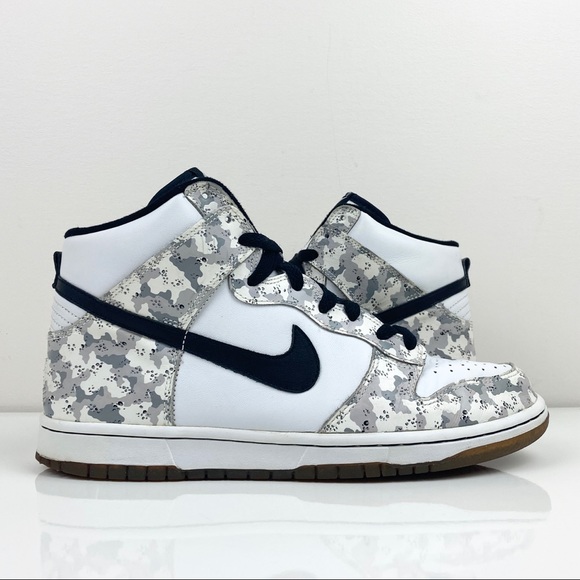 Nike | Shoes | Vintage Nike Dunk High White Snow Camo Mens Basketball ...